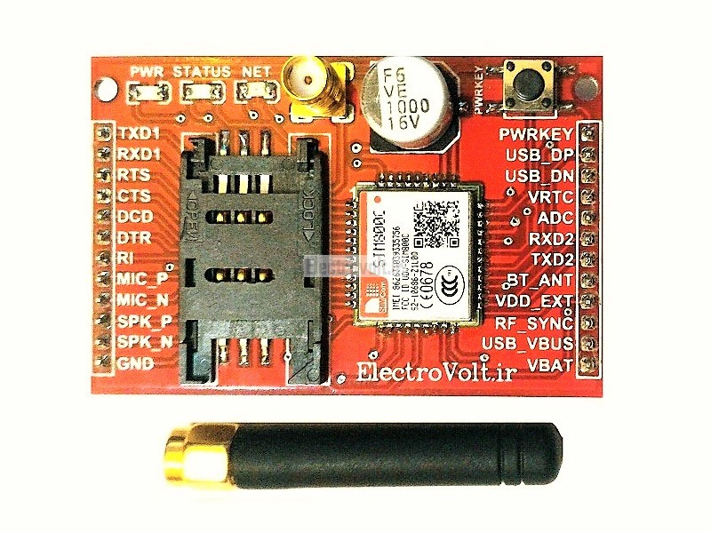 برد راه اندازی ماژول GSM مدل Sim800 شرکت SimCom - الکترو ولت