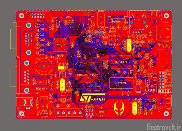 دانلود PCB و شماتیک و پروژه آلتیوم برد توسعه STM32F767 - الکترو ولت